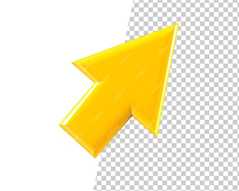 premium psd arrow pointer computer mouse 3d gold icon