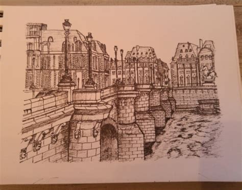 드로잉 프랑스 파리 퐁네프다리 네이버 블로그