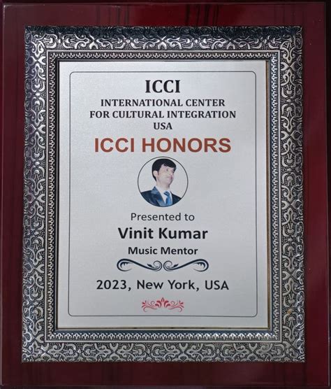 Vinit Kumar On Linkedin I Have Been Awarded With The Prestigious Music