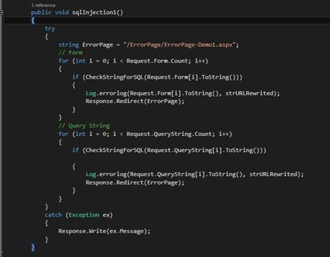 building a secure sql injection test form using asp and c