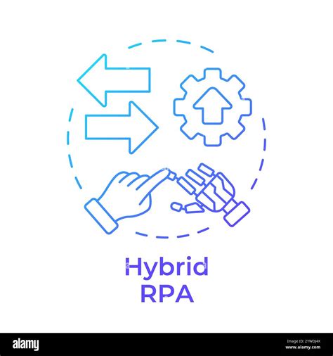 Hybrid Rpa Blue Gradient Concept Icon Stock Vector Image And Art Alamy