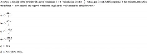 solved a particle is moving on the perimeter of a circle