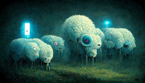 Do Androids Dream Of Electric Sheep When They Sleep Digital Art By Ngoc