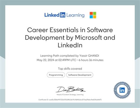 Yassir Ghandi On Linkedin Certificate Of Completion