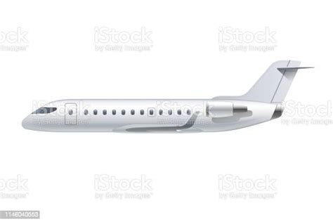 비행 비행기 지역 제트 항공기 여객기 흰색 배경에 고립 된 상세한 승객 공기 비행기의 측면 보기 벡터 일러스트 3차원 형태에 대한 스톡 벡터 아트 및 기타 이미지 Istock