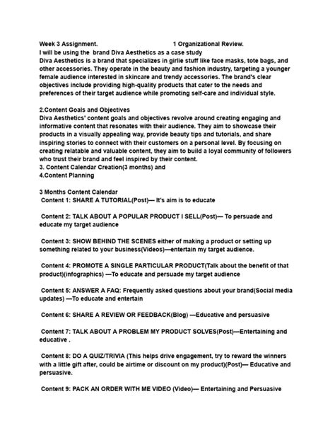 week 3 assignment pdf performance indicator target audience
