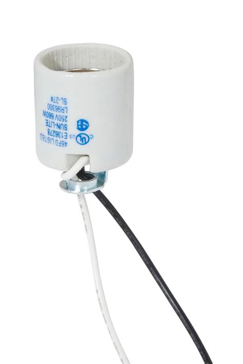 Bandp Lamp® Keyless Glazed Porcelain Medium Base E26 Socket With 1 8ip Hickey And 9
