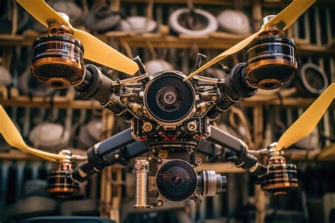 Premium Ai Image Closeup Of Drone Propellers And Camera Equipment