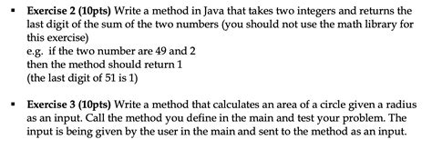 Solved A Exercise 2 10pts Write A Method In Java That