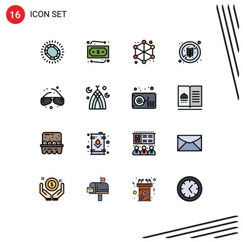 16 Flat Color Filled Line Concept For Websites Mobile And Apps Eye