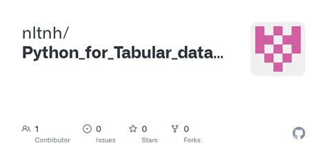 Github Nltnhpythonfortabulardataset