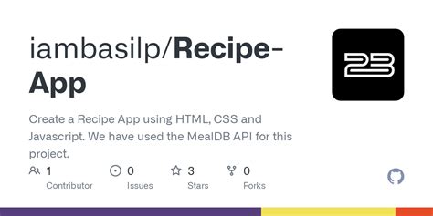 Github Iambasilprecipe App Create A Recipe App Using Html Css And