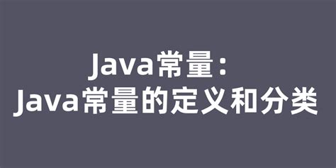 Java常量：java常量的定义和分类java 字典常量 Csdn博客