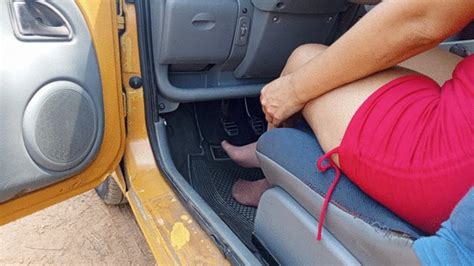Scratching His Feet After Pumping Car Pedals 3 Goddess Foot Fetish