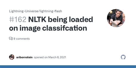 nltk being loaded on image classifcation · issue 162 · lightning universe lightning flash · github