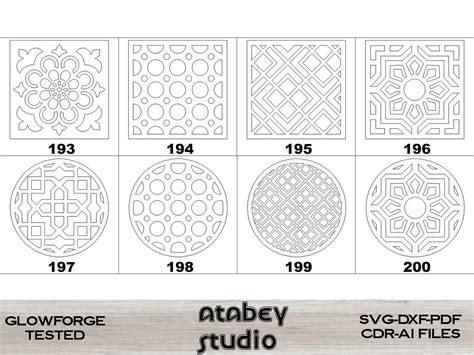 Panels Collection Geometric Patterns Cnc Vector Files For Etsy