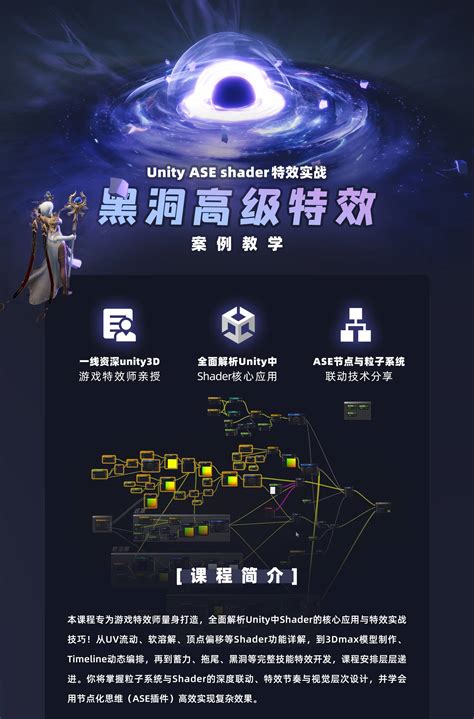 unity ase shader特效实战：黑洞高级特效案例教学 aboutcg视频教程