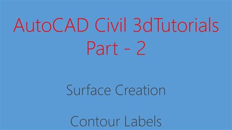 Civil 3d Surface Creating Mastering Terrain Modeling YouTube