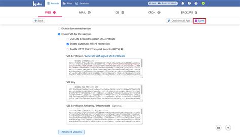 Configuring An Ssl Certificate In The Hestia Cp Control Panel Fornex