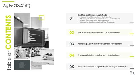 Agile Sdlc It Table Of Contents Presentation Graphics Presentation PowerPoint Example