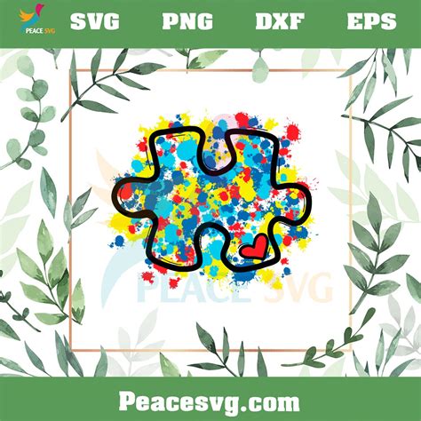 Autism Puzzle Accept Understand Love Svg Graphic Designs Files Peacesvg