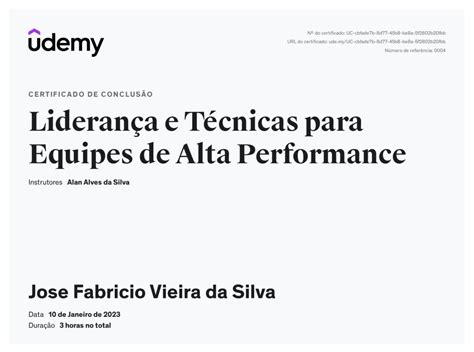 fabricio silva on linkedin udemy course completion certificate