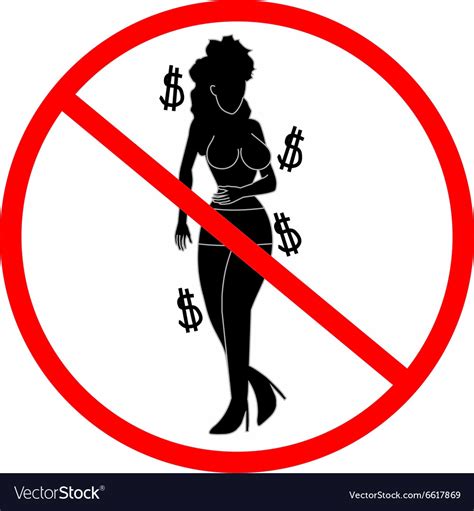 No Prostitution Sign Royalty Free Vector Image