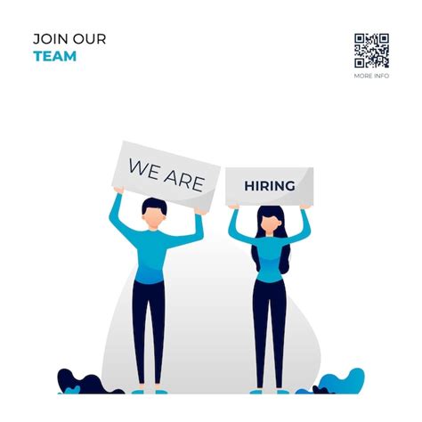 구인 일러스트레이션 우리는 고용하고 있습니다 프리미엄 벡터