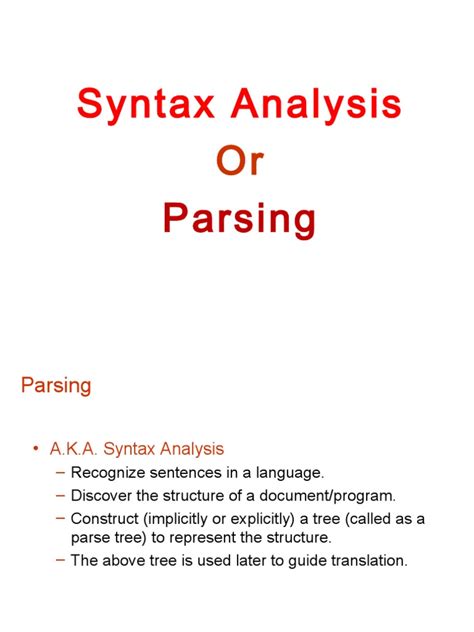 Pcd 14 Syntax Analysis Pdf Parsing Metalogic