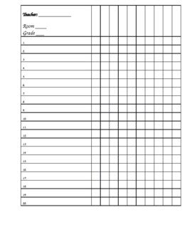 Class List Template By TheTeacherBinder TPT