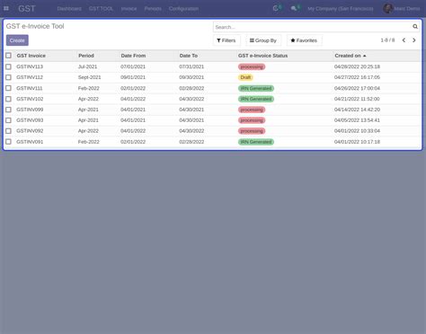 Odoo GST E Invoicing System WebKul