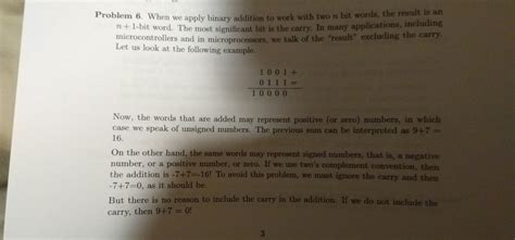 solved problem 6 w hen we apply binary addition to work