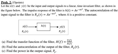 Solved Proh2 15 Points Let The Xt And Yt Be The Input And