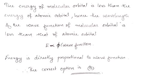 The Wavelength Of The Wave Function Of A Bonding Molecular Orbital