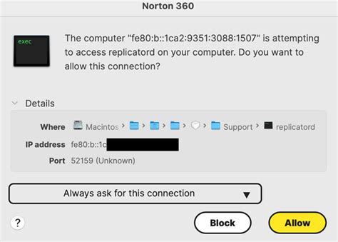 popup on norton keeps happening even after clicking always allow not