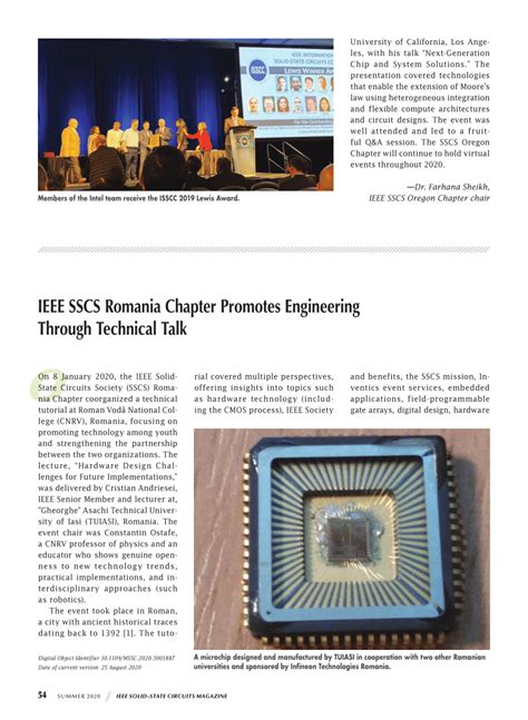 pdf ieee sscs romania chapter promotes engineering through technical