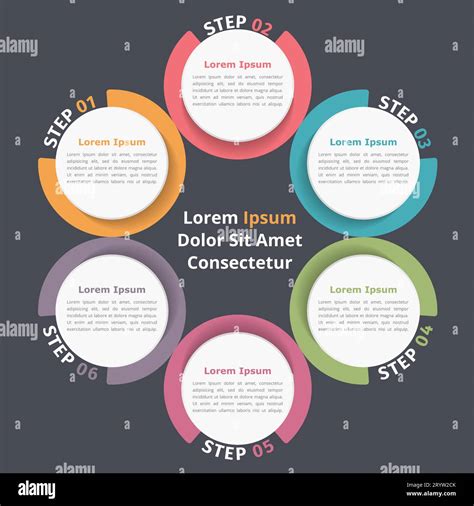 Circle Diagram With Six Elements Steps Or Options Flowchart Or