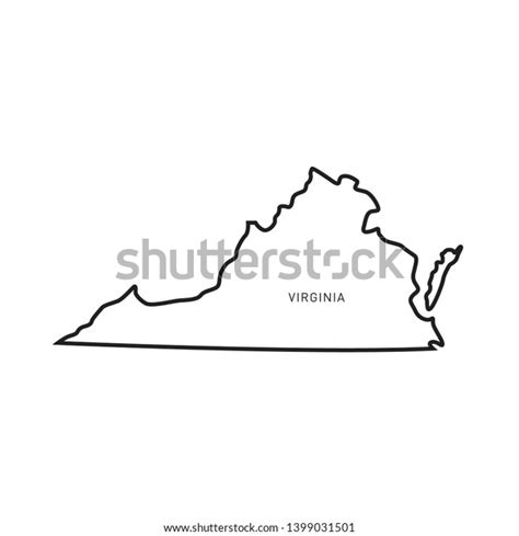 Virginia Map Outline Vector Design Template Stock Vector Royalty Free