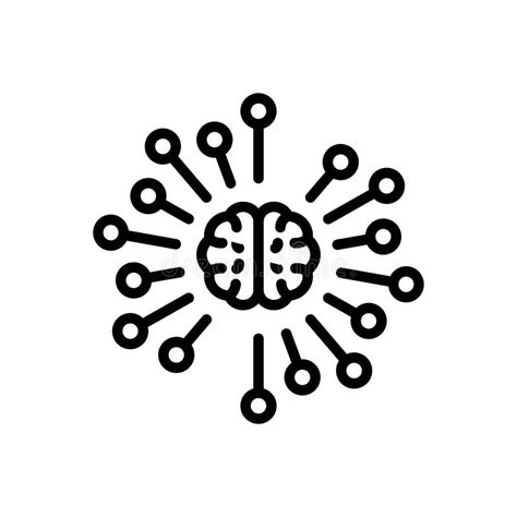 Black Line Icon For Neural System And Neural Stock Illustration