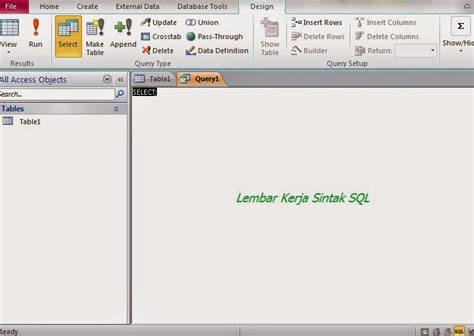 Cara Membuat Tabel Di Microsoft Access Dengan Sintak SQL Dekatilmu