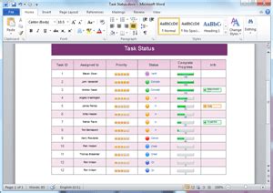 Microsoft Word Tables Templates FREE DOWNLOAD