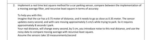 2 implement a real time lest square method for a car