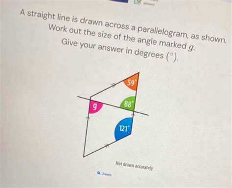 Solved Allowed A Straight Line Is Drawn Across A Parallelogram As