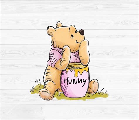 Pink Winnie The Pooh Honey Bear Clipart Png Watercolor Girl Winnie The