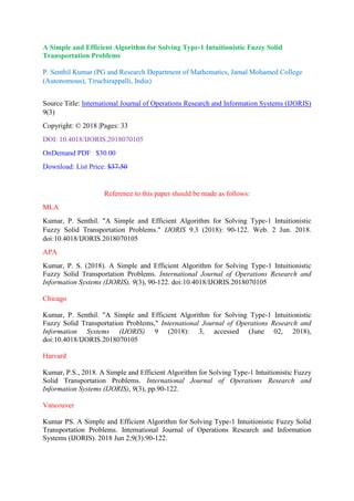 A Simple And Efficient Algorithm For Solving Type Intuitionistic Fuzzy Solid Transportation