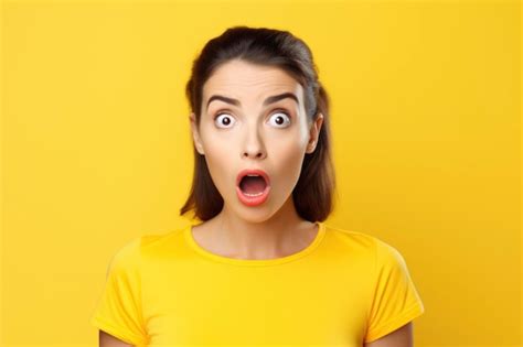 Premium Photo Shocked Expression Of Caucasian Woman
