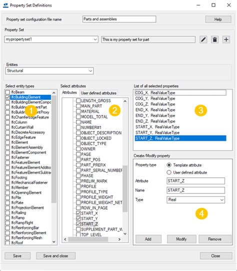 Create New Property Sets For Ifc Export Tekla User Assistance