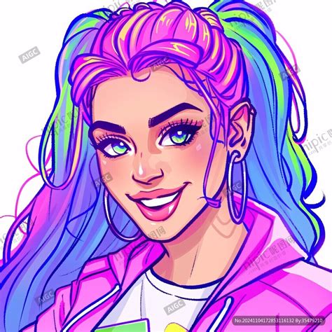 Ai创作图酷女孩插画 网红潮流插画 嘻哈美女卡通形象 潮酷卡通人物图案 人物头像插画 头像约稿 少女头像插画 时尚潮流人物原创插画 波普风插画 潮流插画美女人物插画 时尚新潮插画风 莉薇娅头像