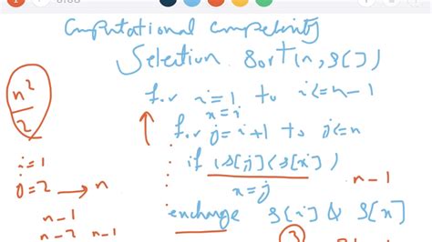 Computational Complexity Selection Sort Worst And Average Case Youtube