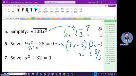 Hon Alg 2trig Intro To Solving Quadratics Youtube Hon Alg 2trig Intro To Solving Quadratics Youtube